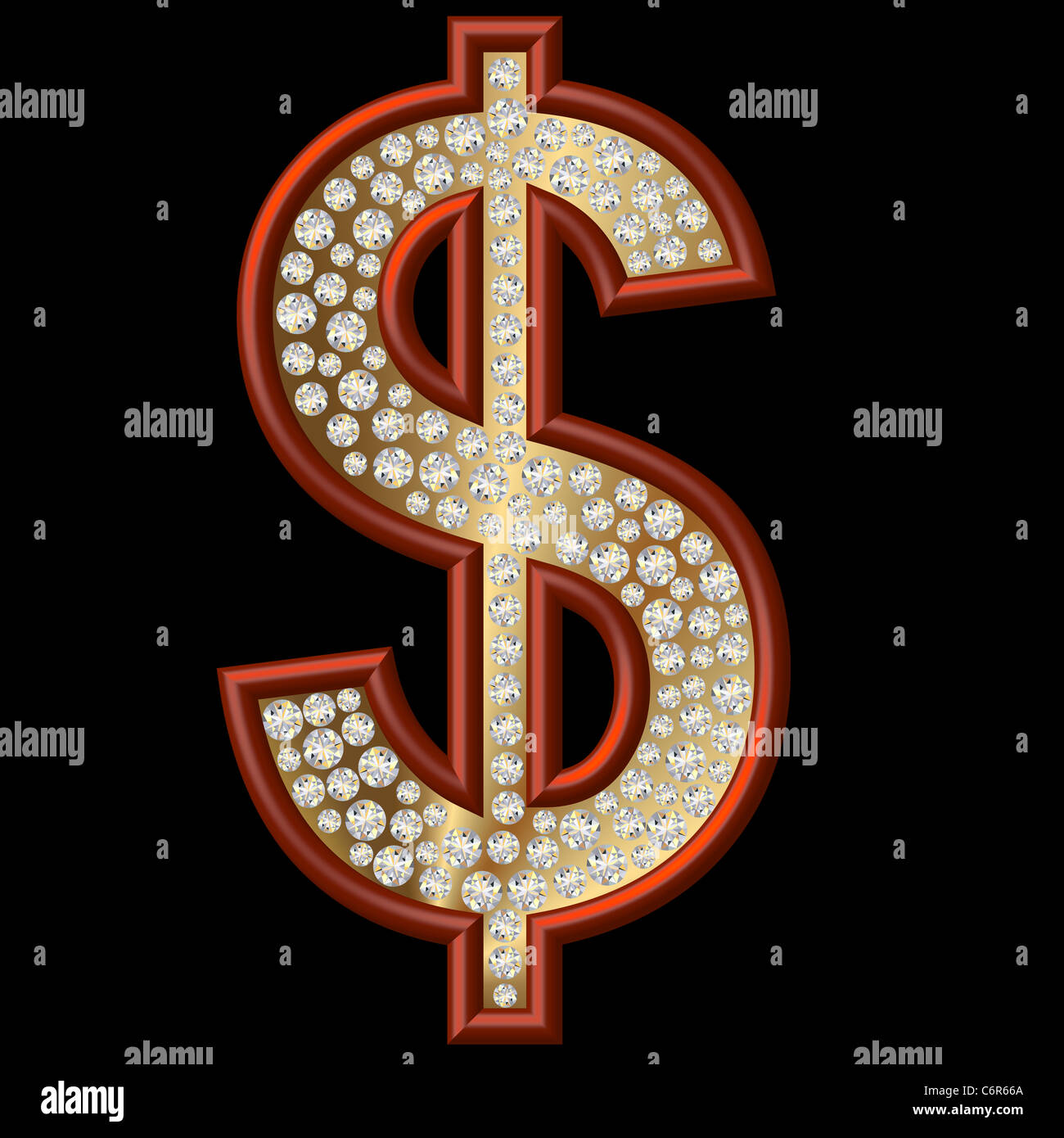 Dollar symbol of diamonds Stock Photo - Alamy