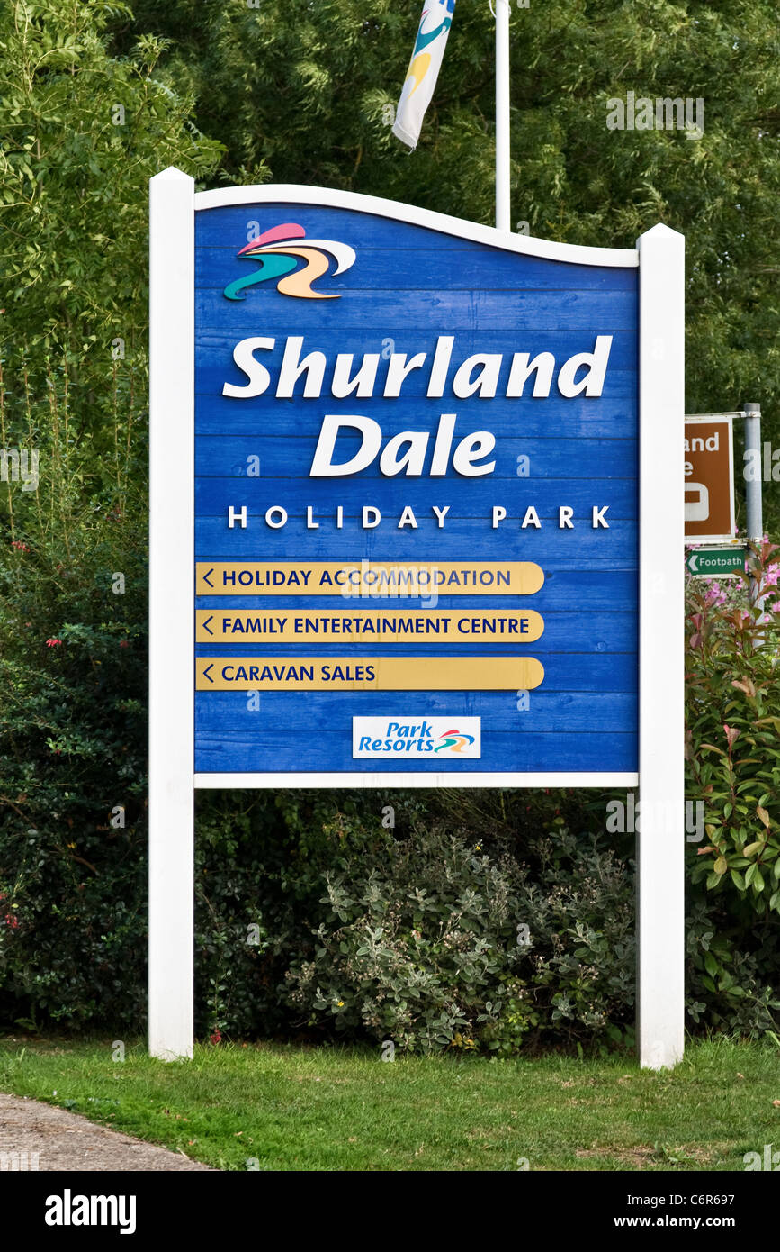 Park Resorts Holiday Park and static caravan sales sign. Shurland Dale ...