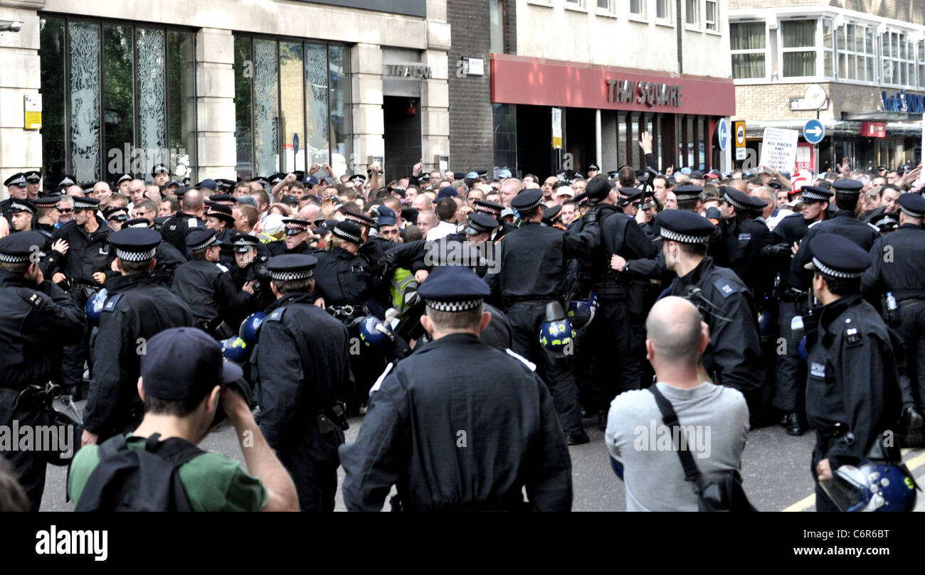 From far-right wing English Defense League protest and UAF counter ...