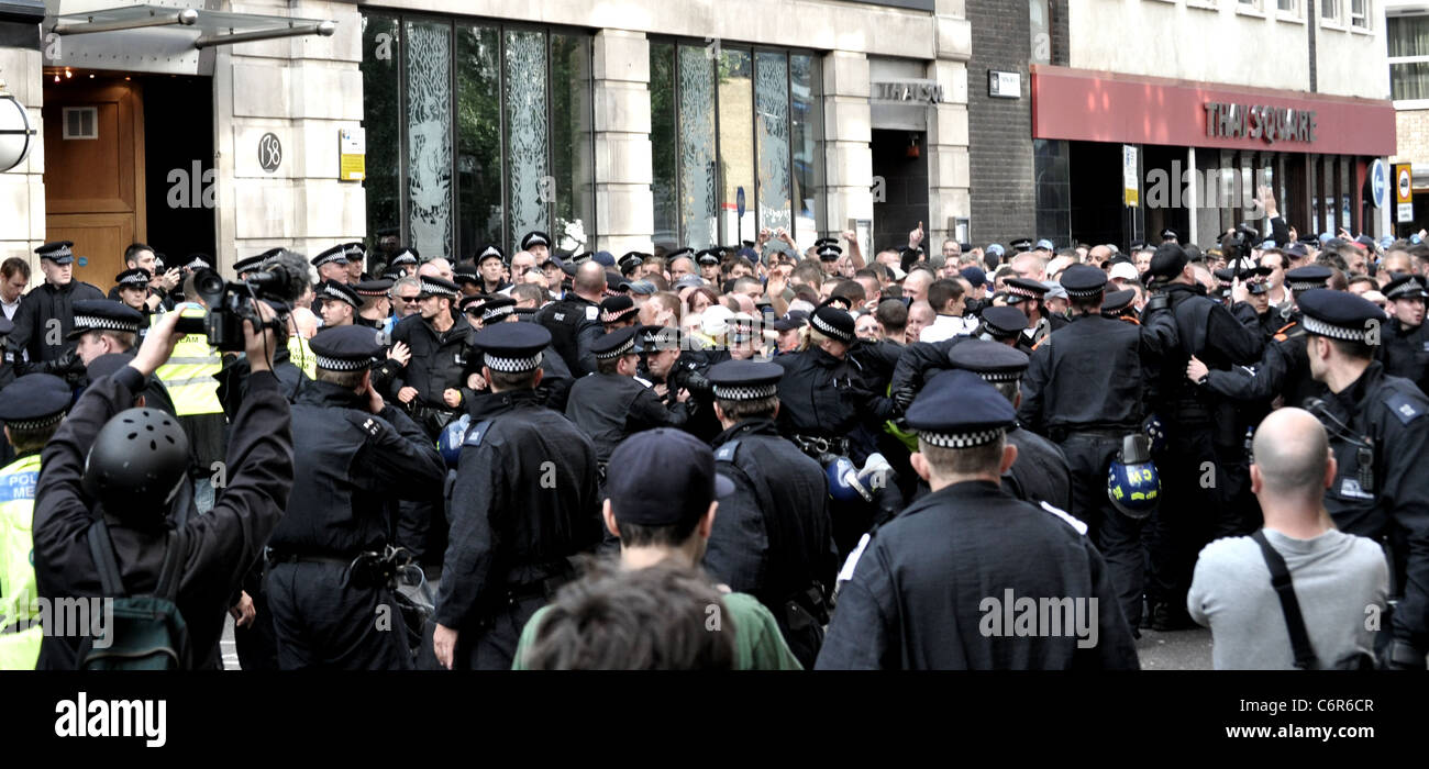 From far-right wing English Defense League protest and UAF counter ...