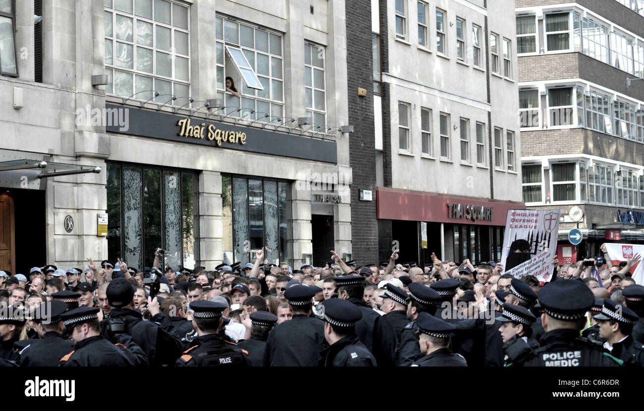 From far-right wing English Defense League protest and UAF counter ...