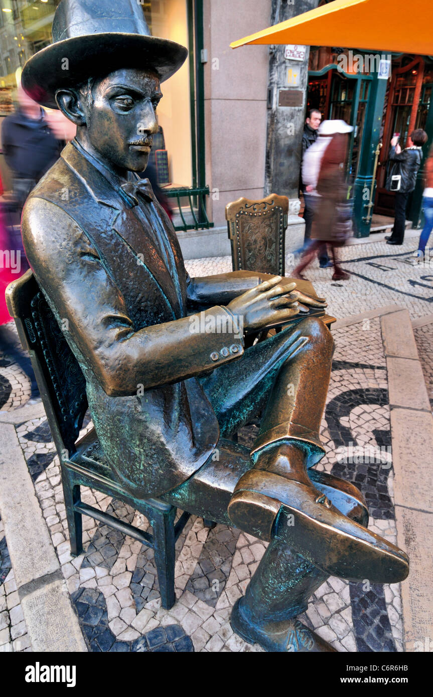 Portugal, Lisbon: Poet Fernando Pessoa sitting in front of the ...