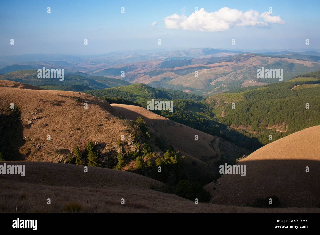 Scenic view of the landscape from Long Tom pass showing rolling ...