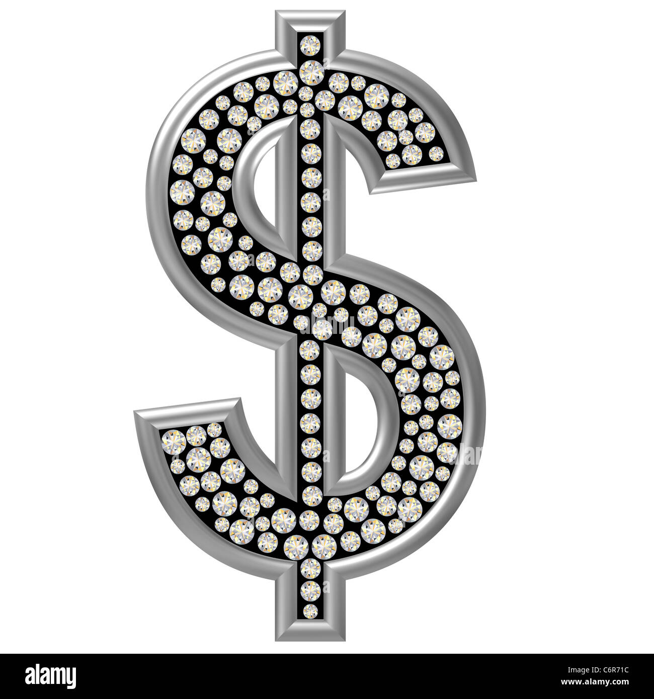 Dollar symbol of diamonds Stock Photo - Alamy