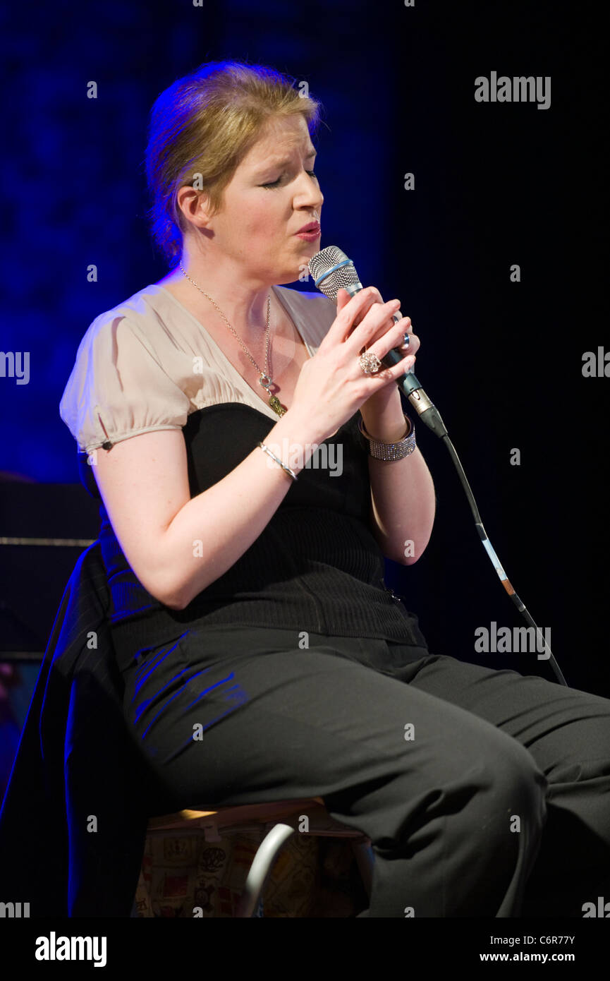 Clare Teal jazz singer performing on stage at Brecon Jazz Festival 2011 ...