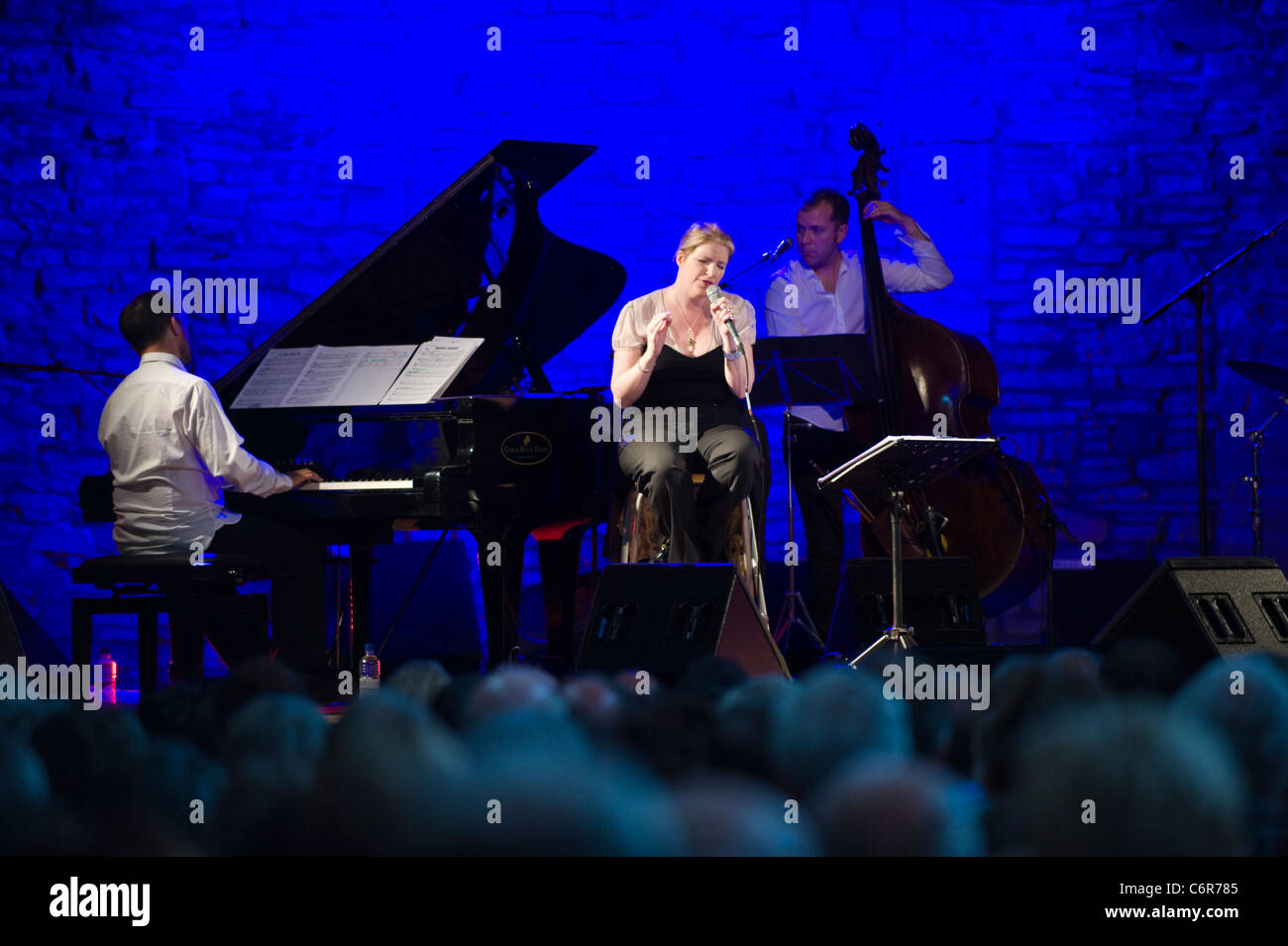 Clare Teal jazz singer performing on stage at Brecon Jazz Festival 2011 ...