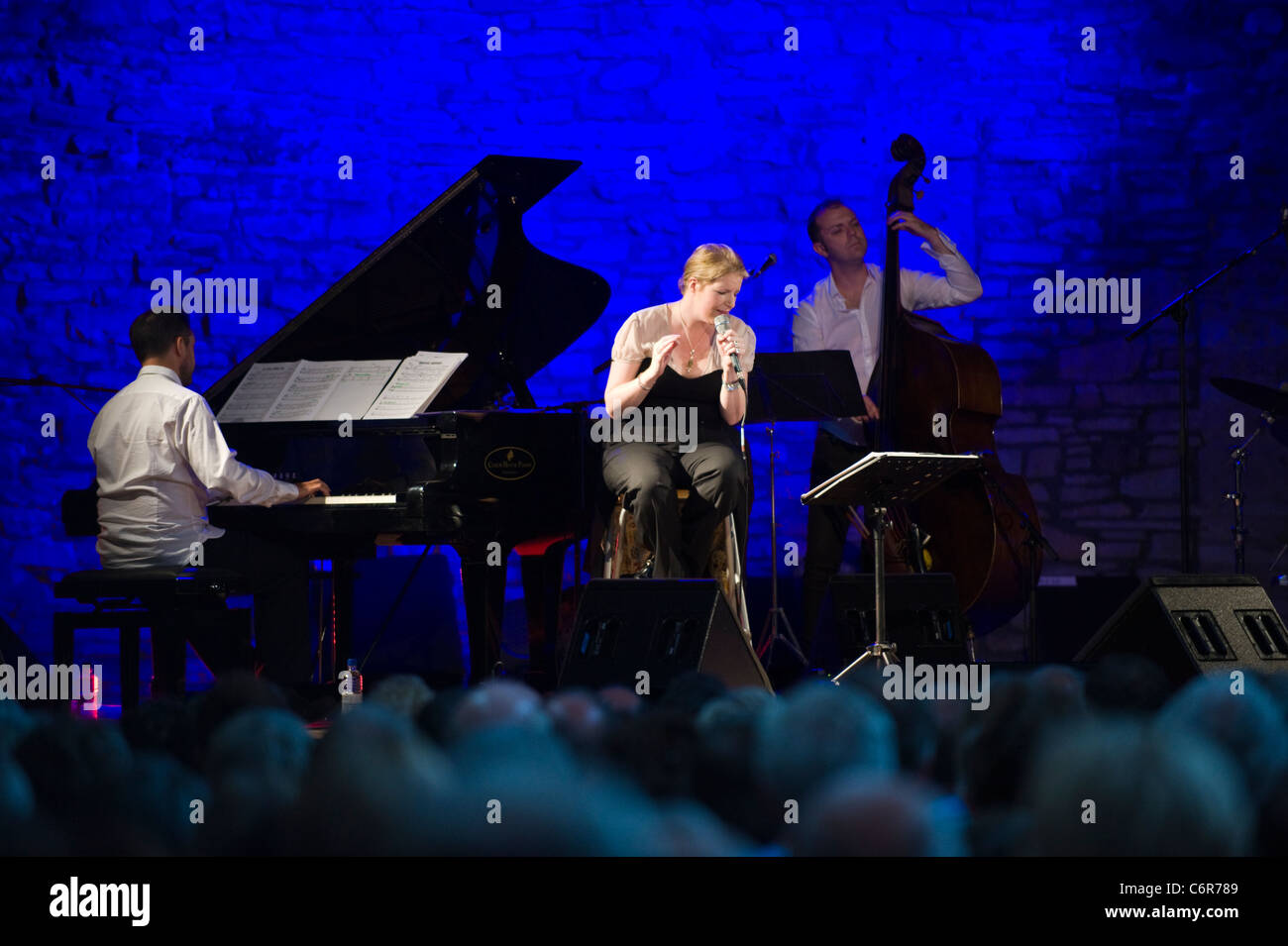 Clare Teal jazz singer performing on stage at Brecon Jazz Festival 2011 ...