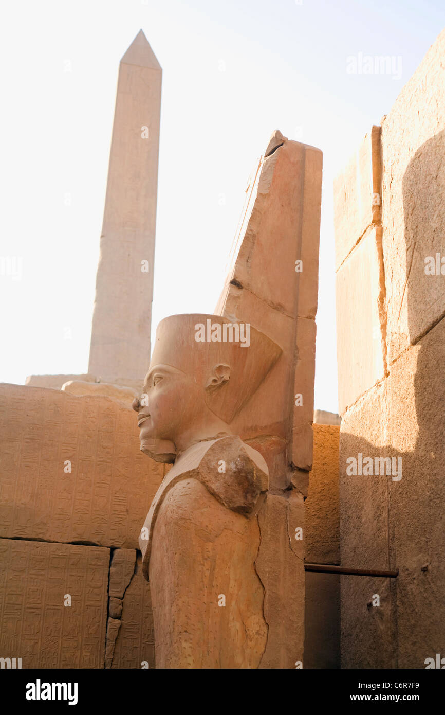 Red sandstone 18th Dynasty Amun and Amunet Dyad statue in the Court of ...