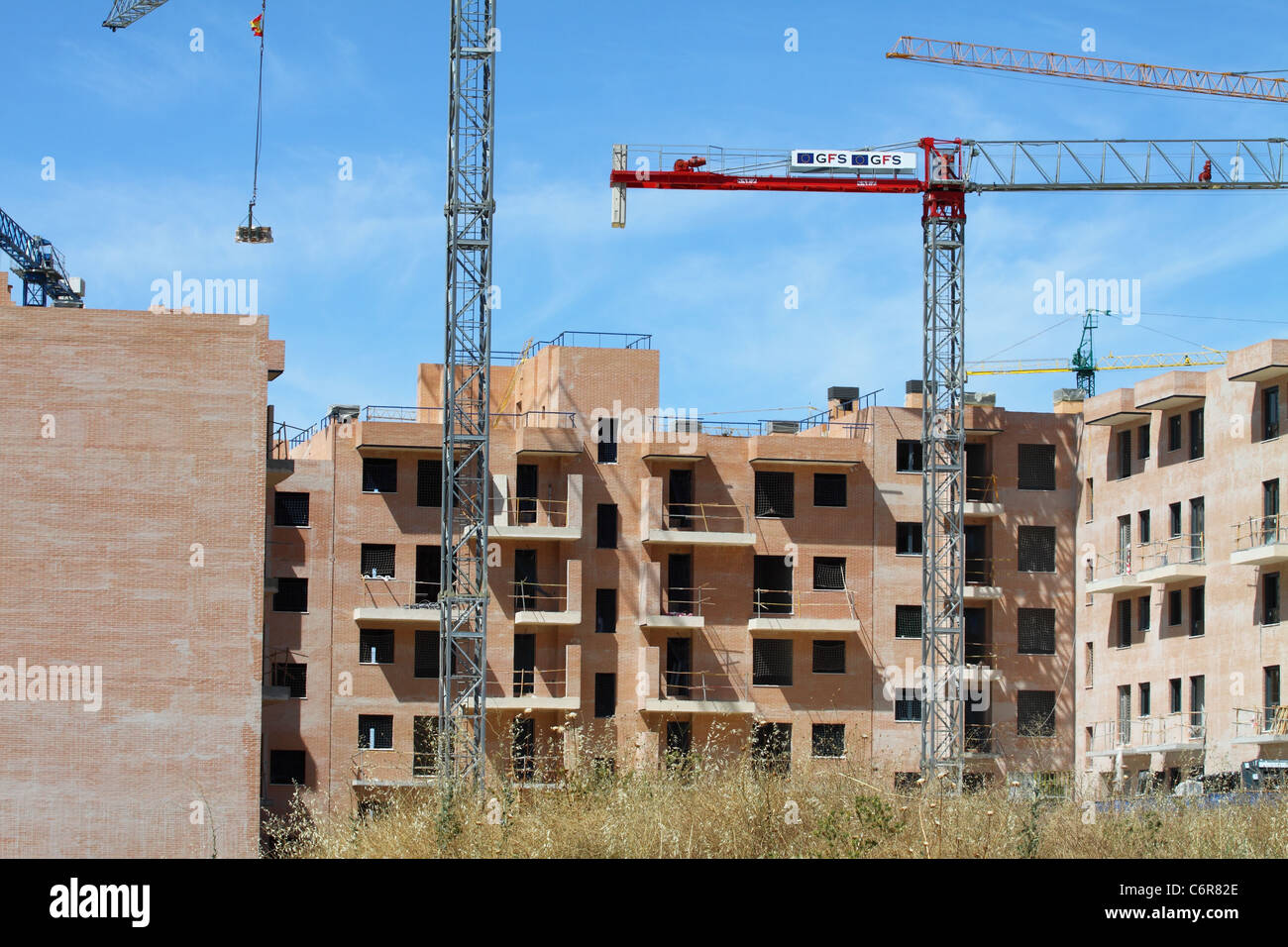 Construction place over blue sky Stock Photo - Alamy