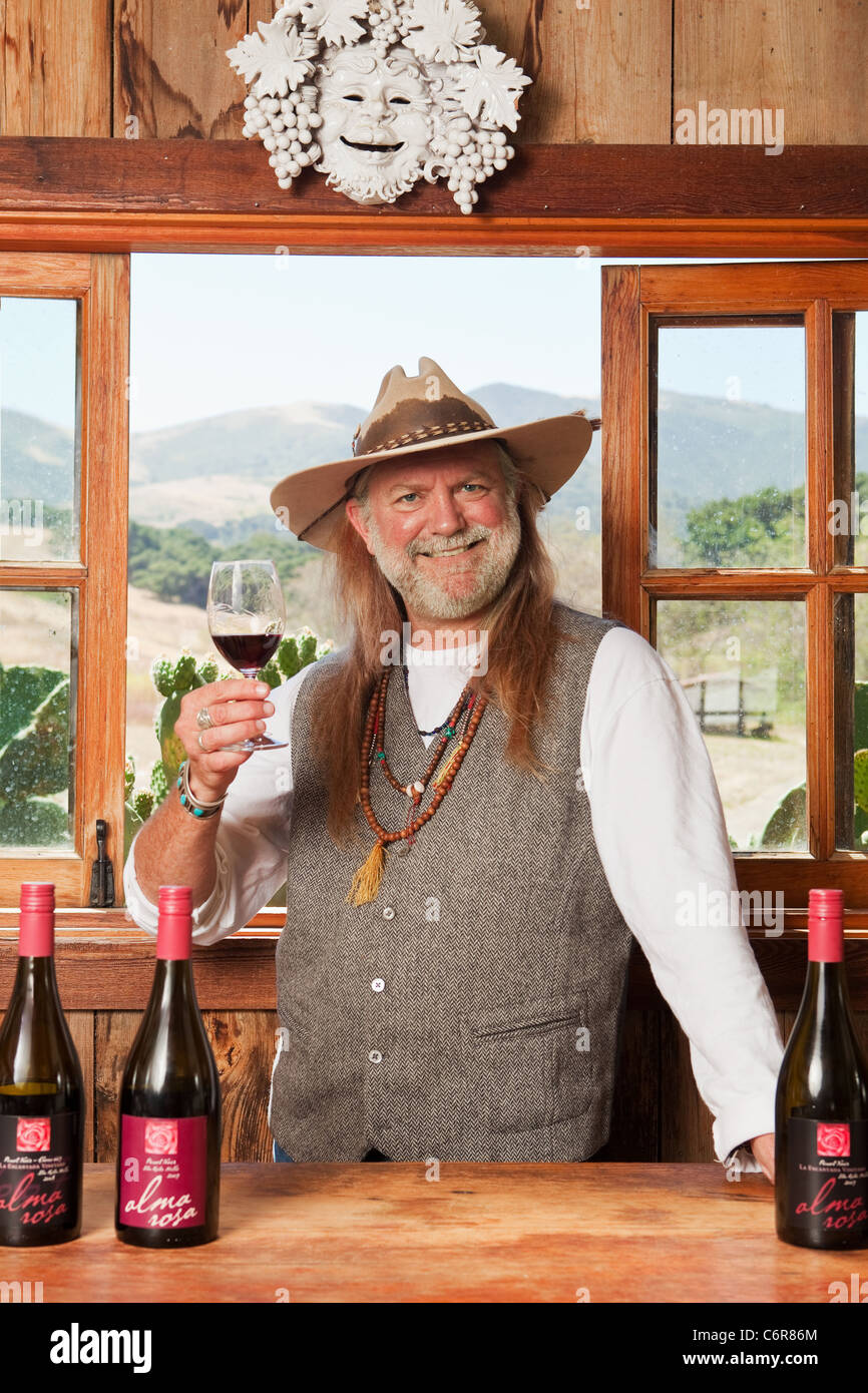 Chris Burroughs, tasting room manager at Alma Rosa Winery, Santa Rita ...