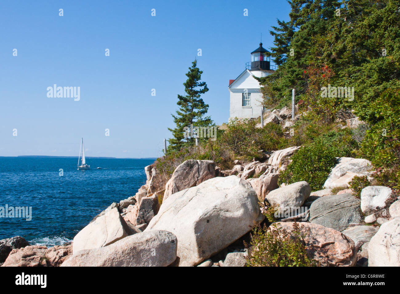 Bass Harbor Head Lighthouse on Mount Desert Island, Maine Stock Photo ...