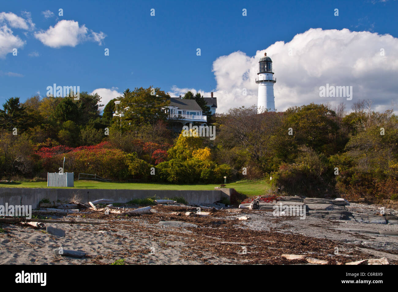 Cape Elizabeth Lighthouse, on Cape Elizabeth, just south of Portland ...