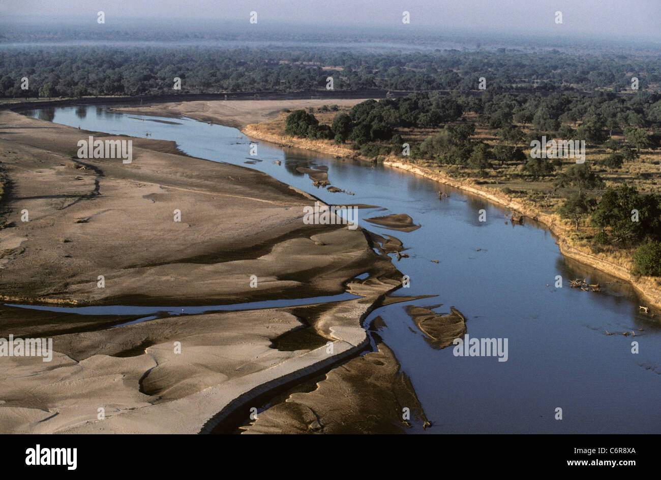 Luangwa river aerial Stock Photo - Alamy