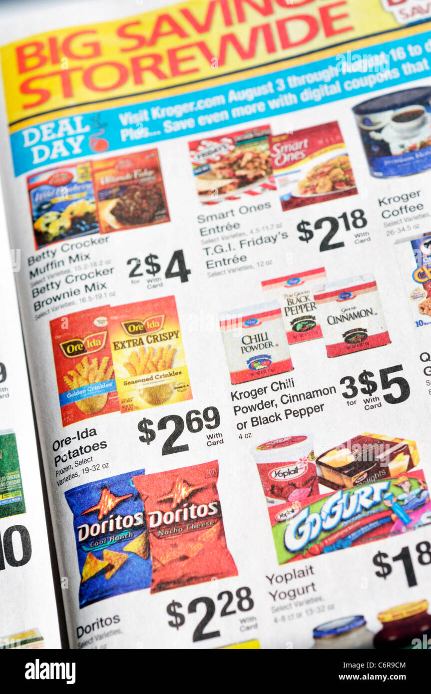 Grocery store flyer Stock Photo - Alamy