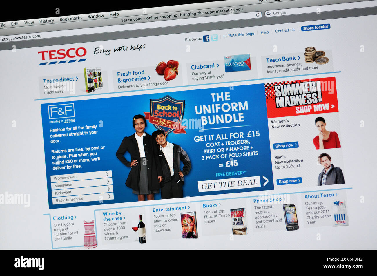 Tesco store online grocery shopping website Stock Photo - Alamy