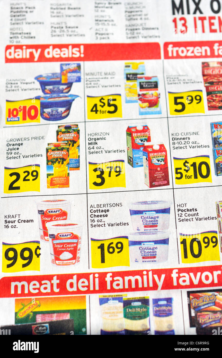 Grocery store flyer Stock Photo - Alamy