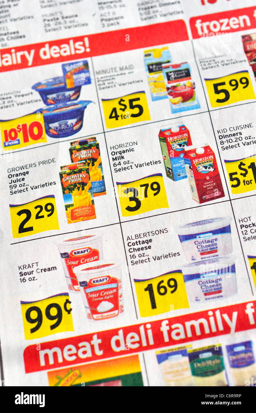 Grocery store flyer Stock Photo - Alamy