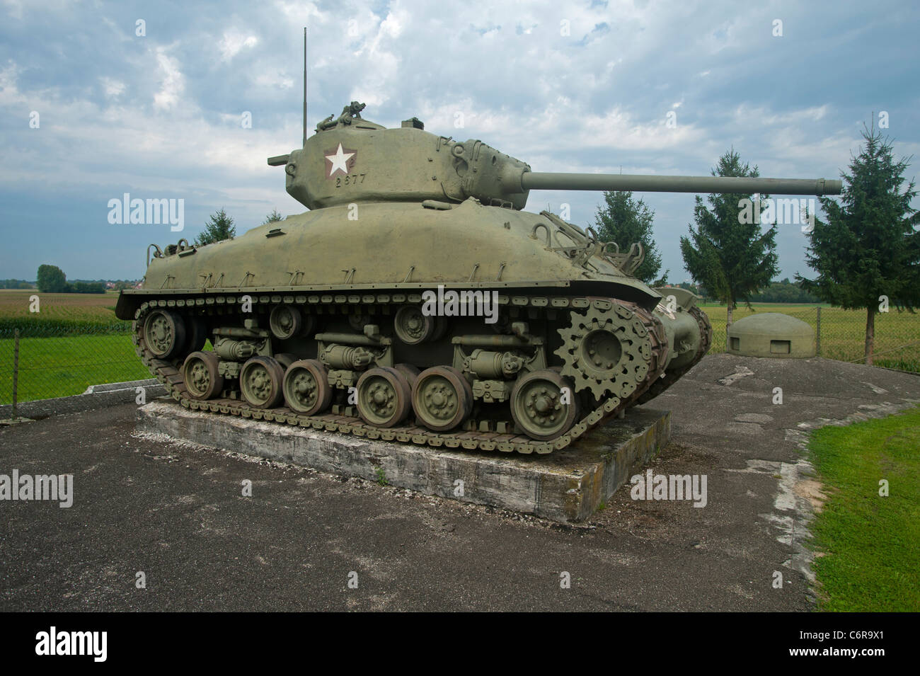 Maginot Line Sherman tank Stock Photo - Alamy