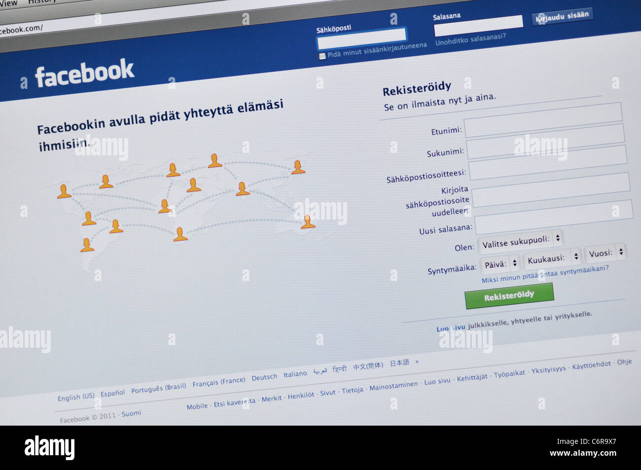 Facebook website - Finnish Stock Photo - Alamy