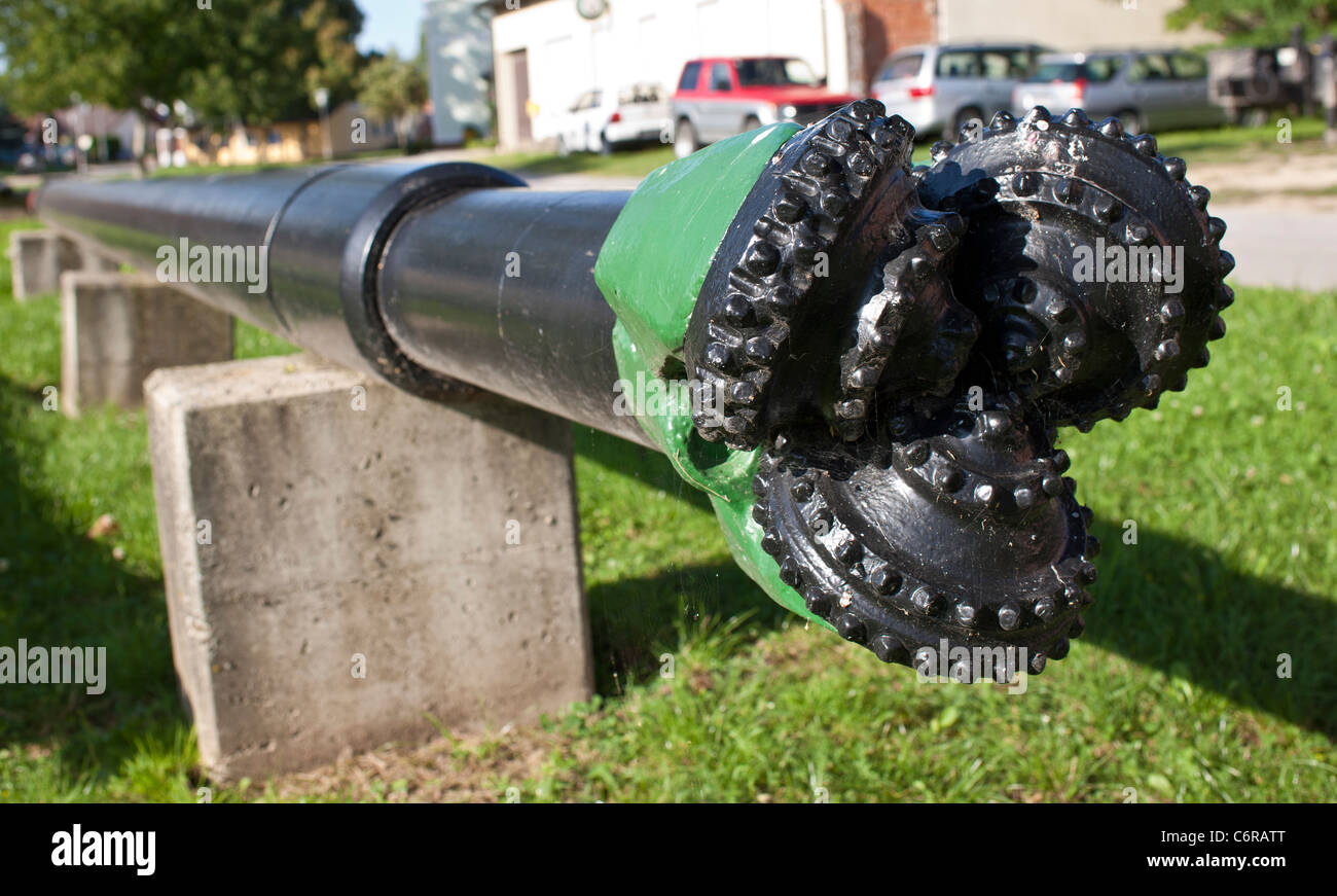 Tri-cone roller bits on rotary drilling pipe Stock Photo - Alamy