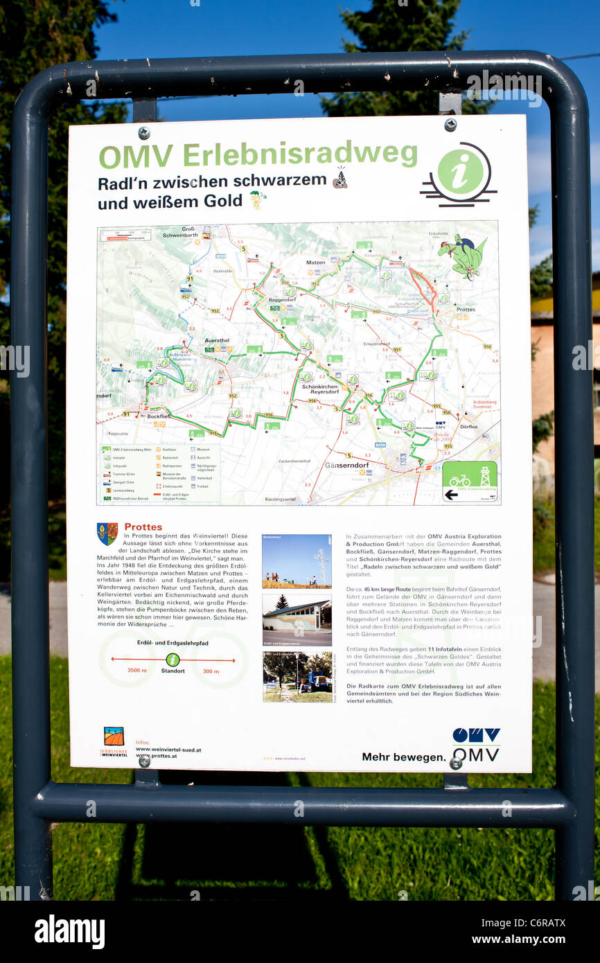 Info panel and map of the OMV oil and gas educational trail Stock Photo ...