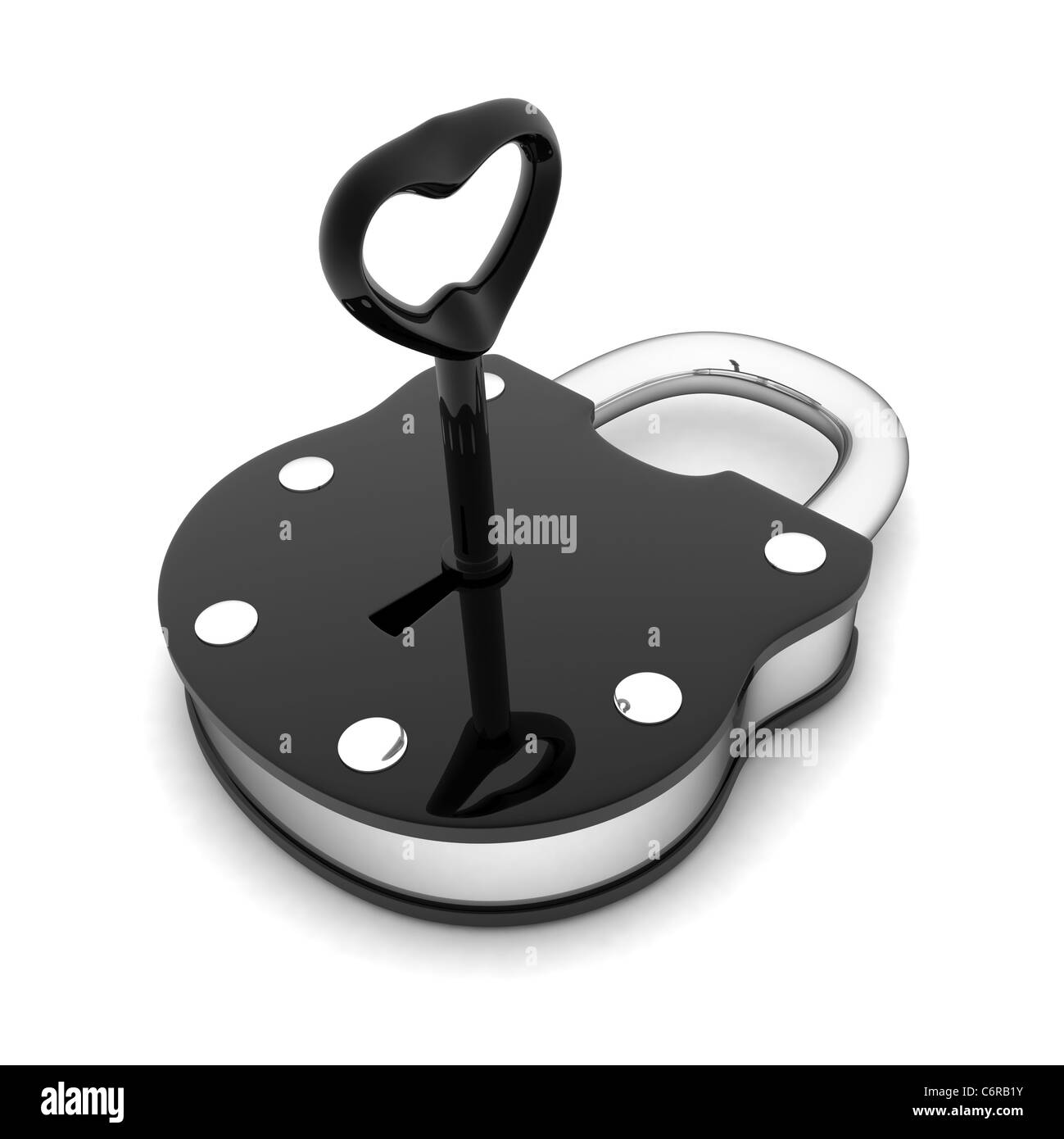 Key and lock in white background (done 3d Stock Photo - Alamy