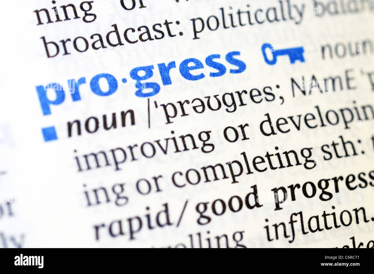 PROGRESS word closeup in dictionary Stock Photo - Alamy