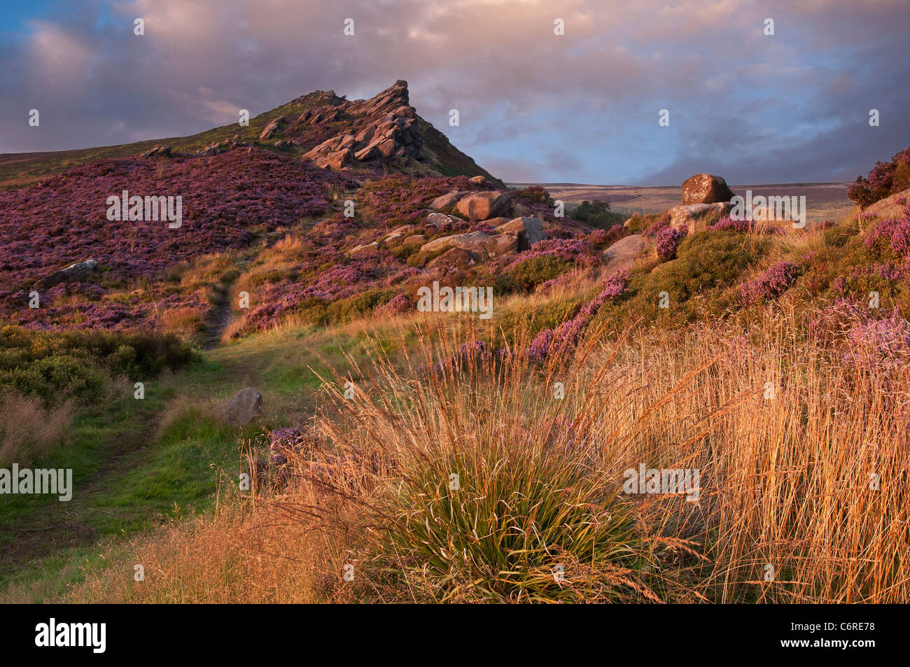 The Ramshaw Rocks illuminated by a September sunset Stock Photo - Alamy