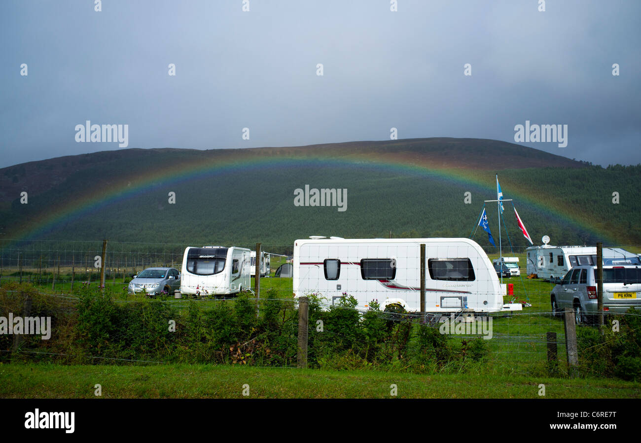 Rainbow appears above caravan site hi-res stock photography and images ...