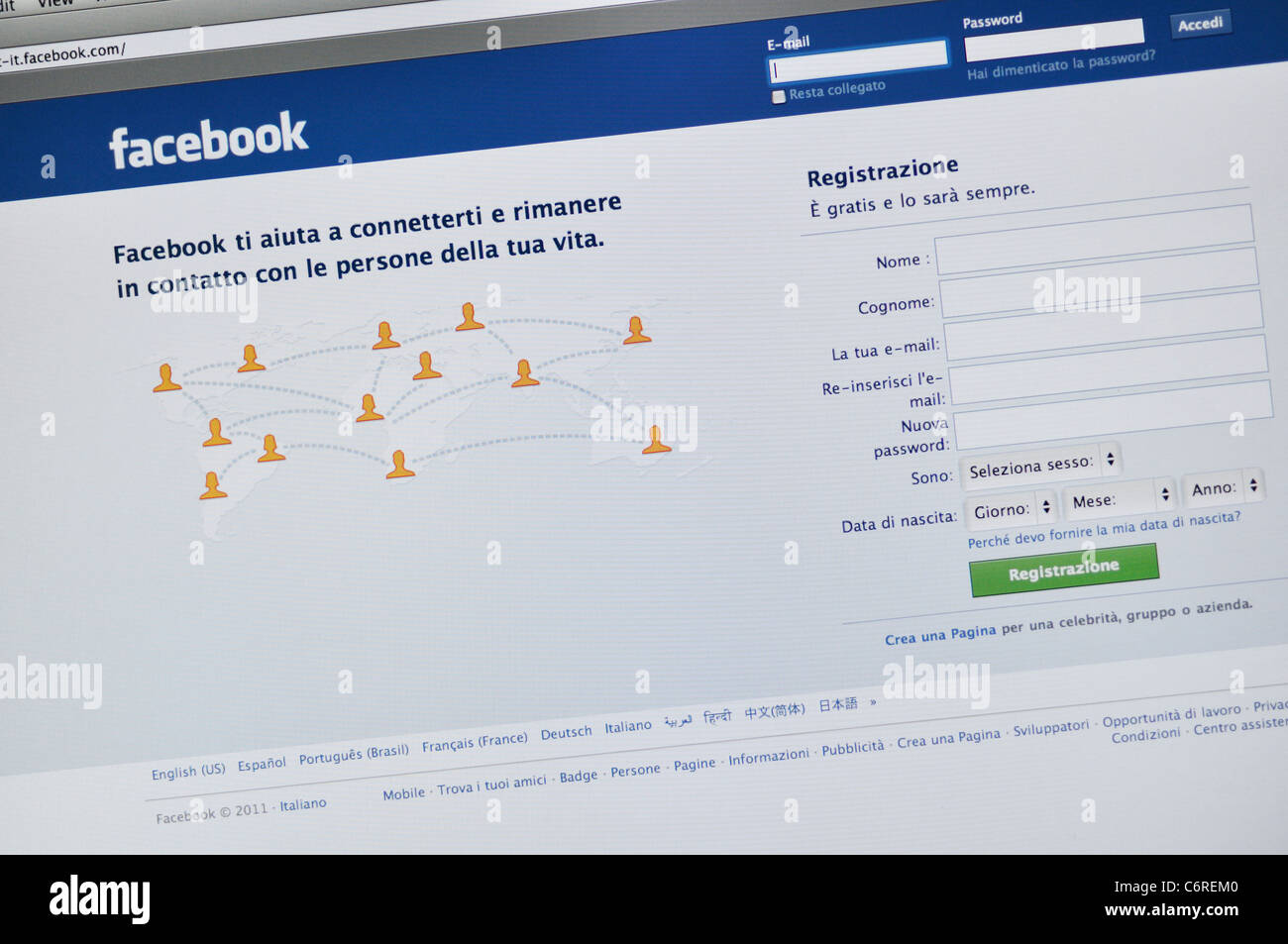 Facebook website - Italian Stock Photo - Alamy
