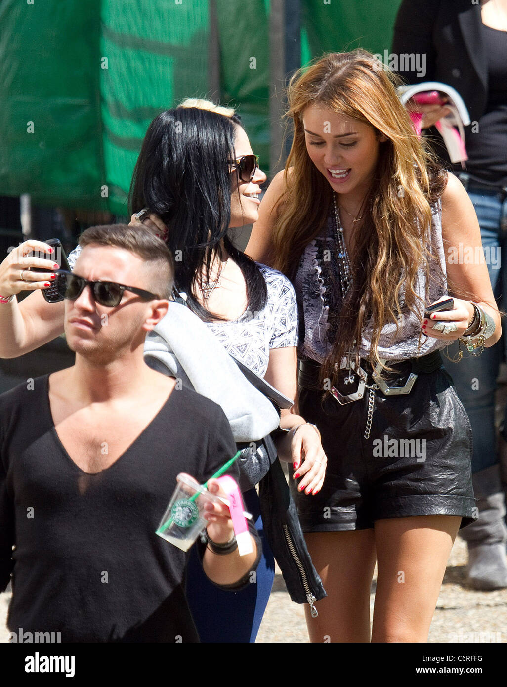 Miley Cyrus arriving at Fountain Studios for an appearance on the ...