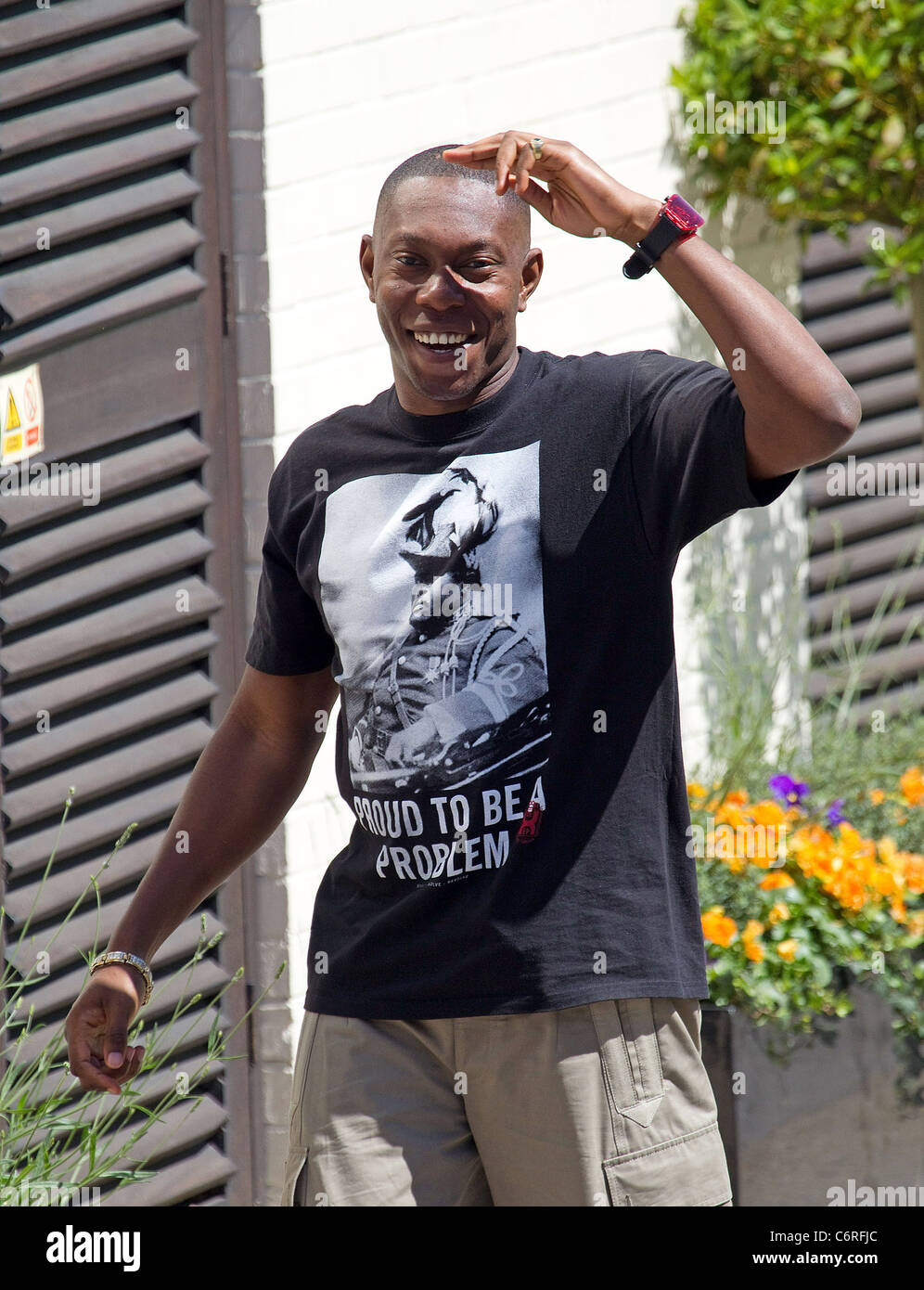 Dizzee Rascal outside the Fountain Studios. Dizzee and actor James ...