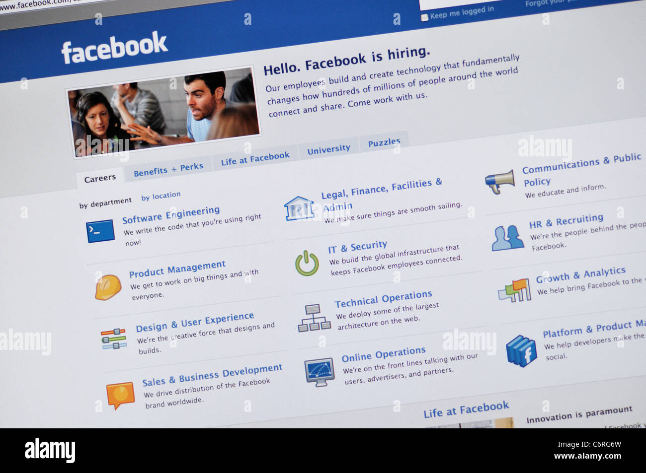 Facebook employment hi-res stock photography and images - Alamy