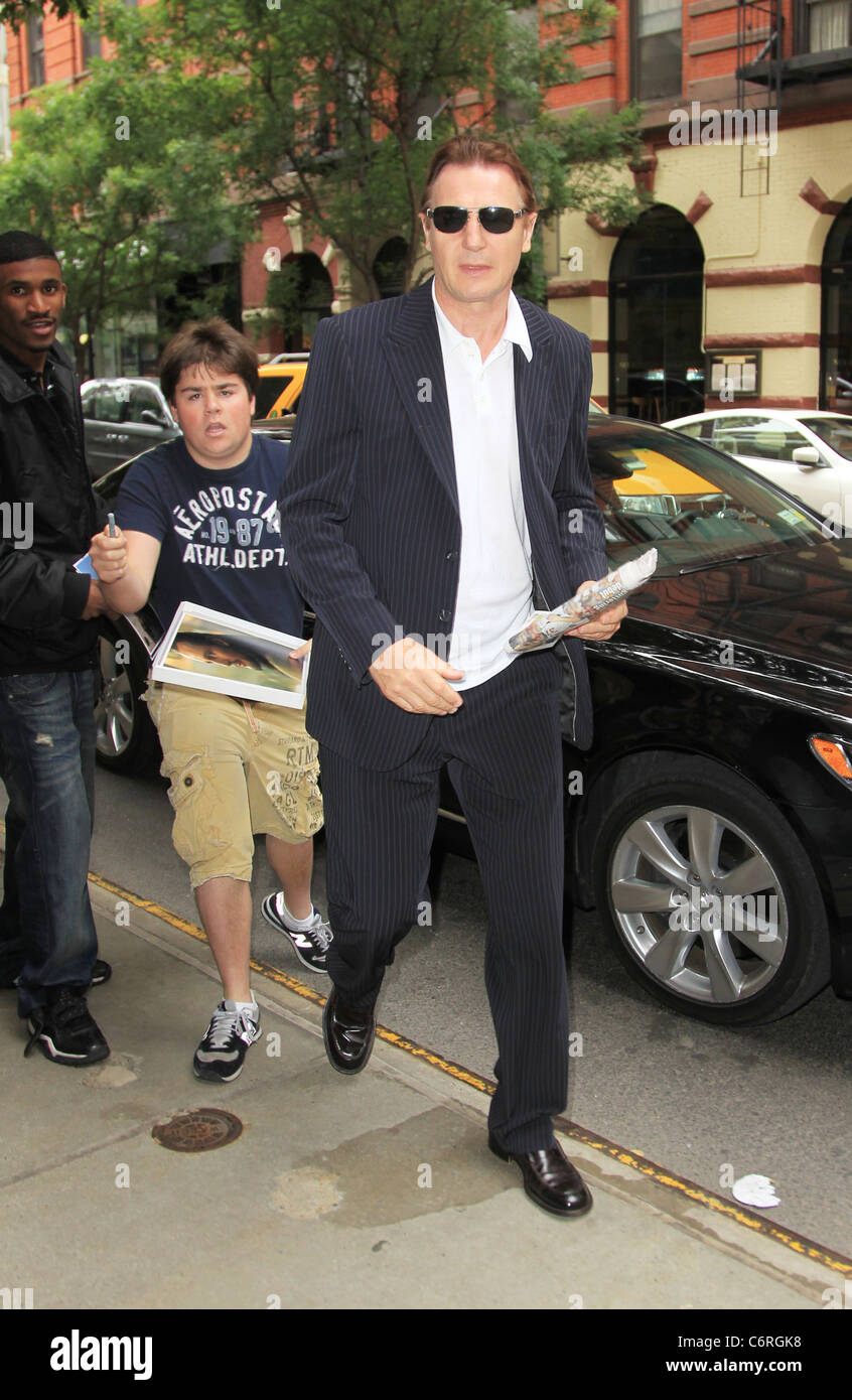 Liam Neeson returns to his home after appearing on ABC's 'Live with ...