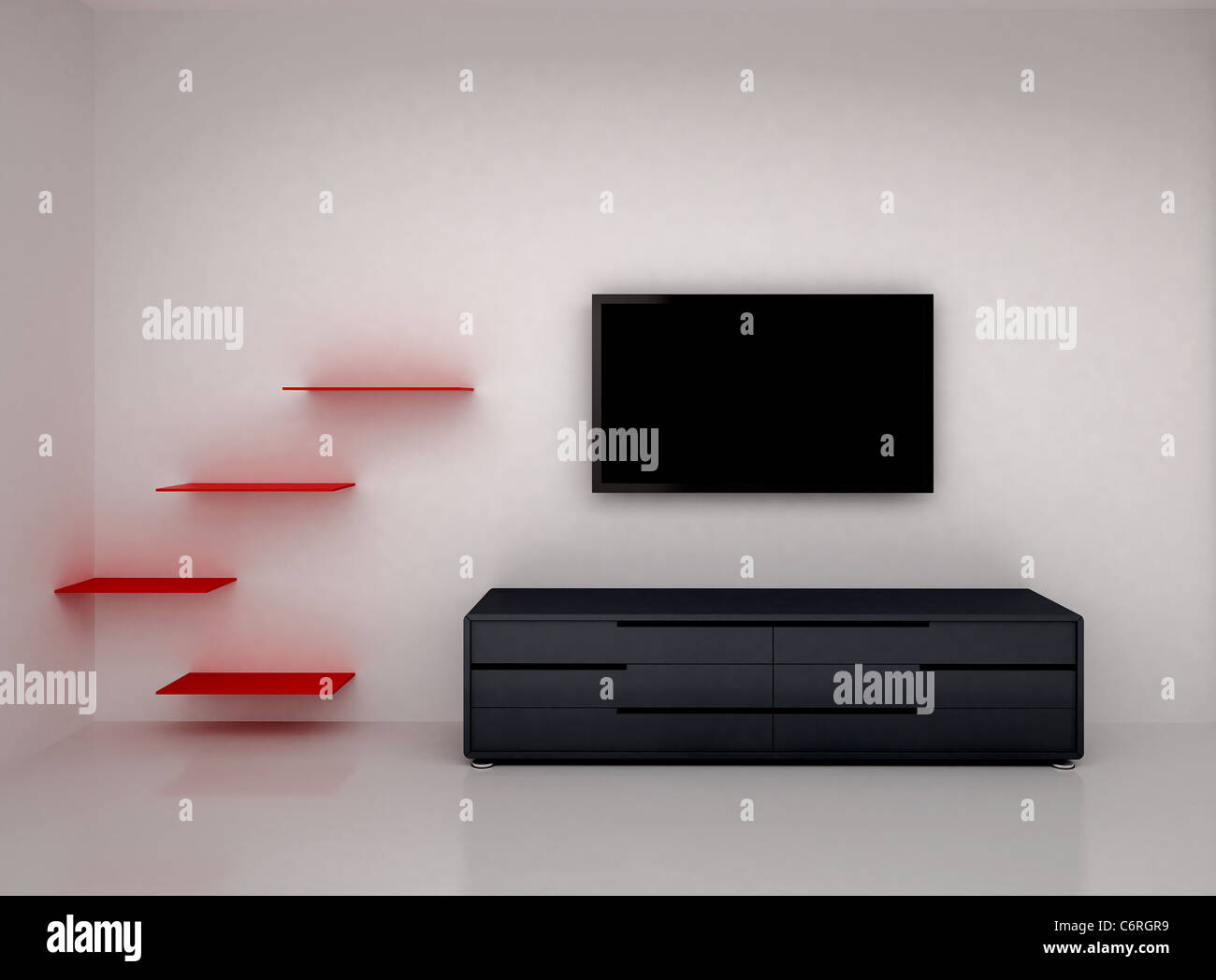 Modern TV in room. Interior of the modern room. High resolution image ...