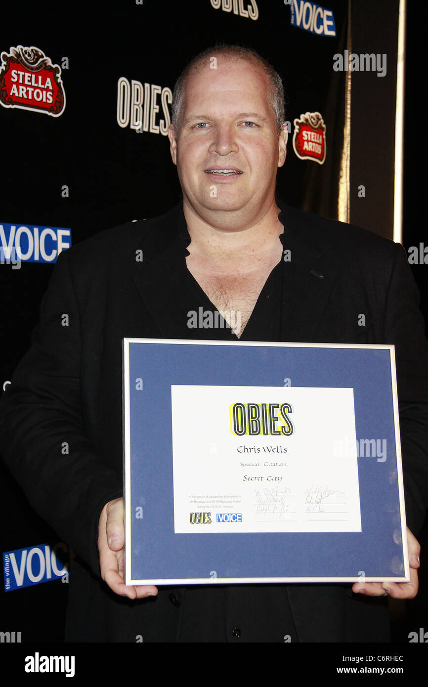 Chris Wells attending The 2010 Village Voice OBIE Awards, honoring the ...