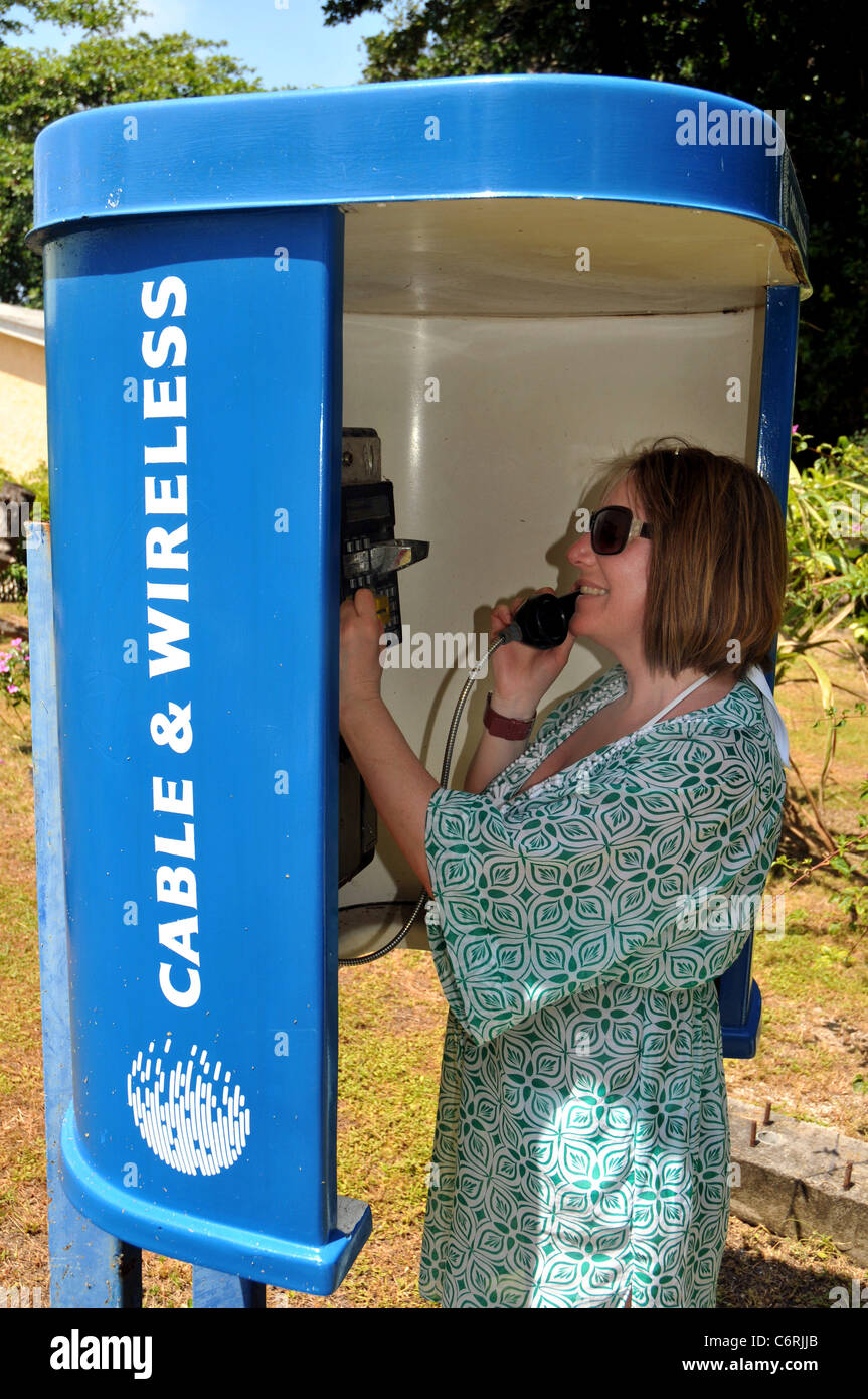 Cable and Wireless phone booth Stock Photo - Alamy