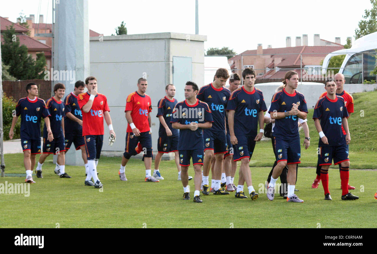 The Spanish football team meet the press at their training ground in ...