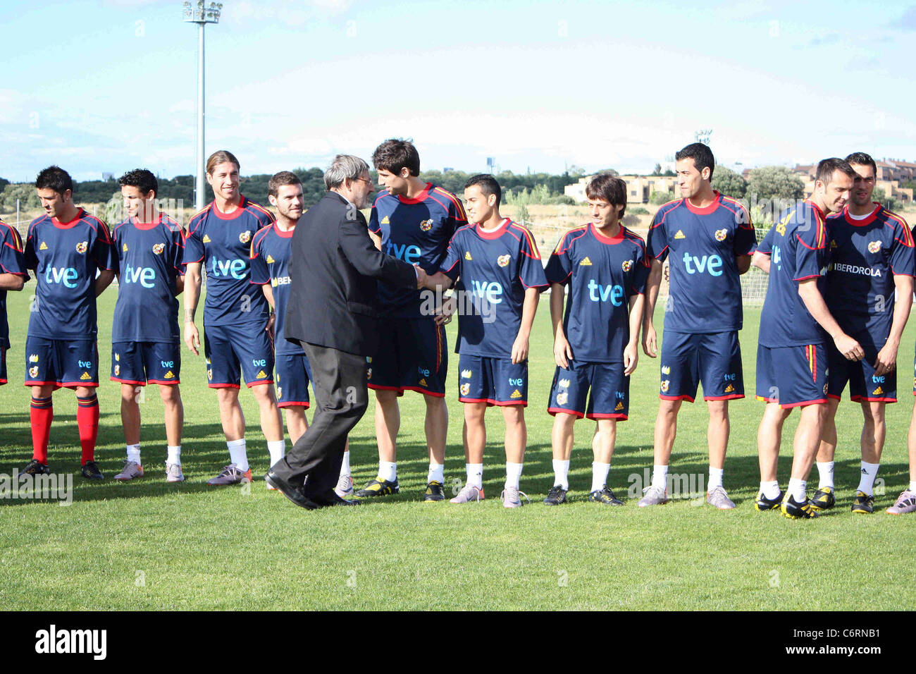 The Spanish football team meet the press at their training ground in ...