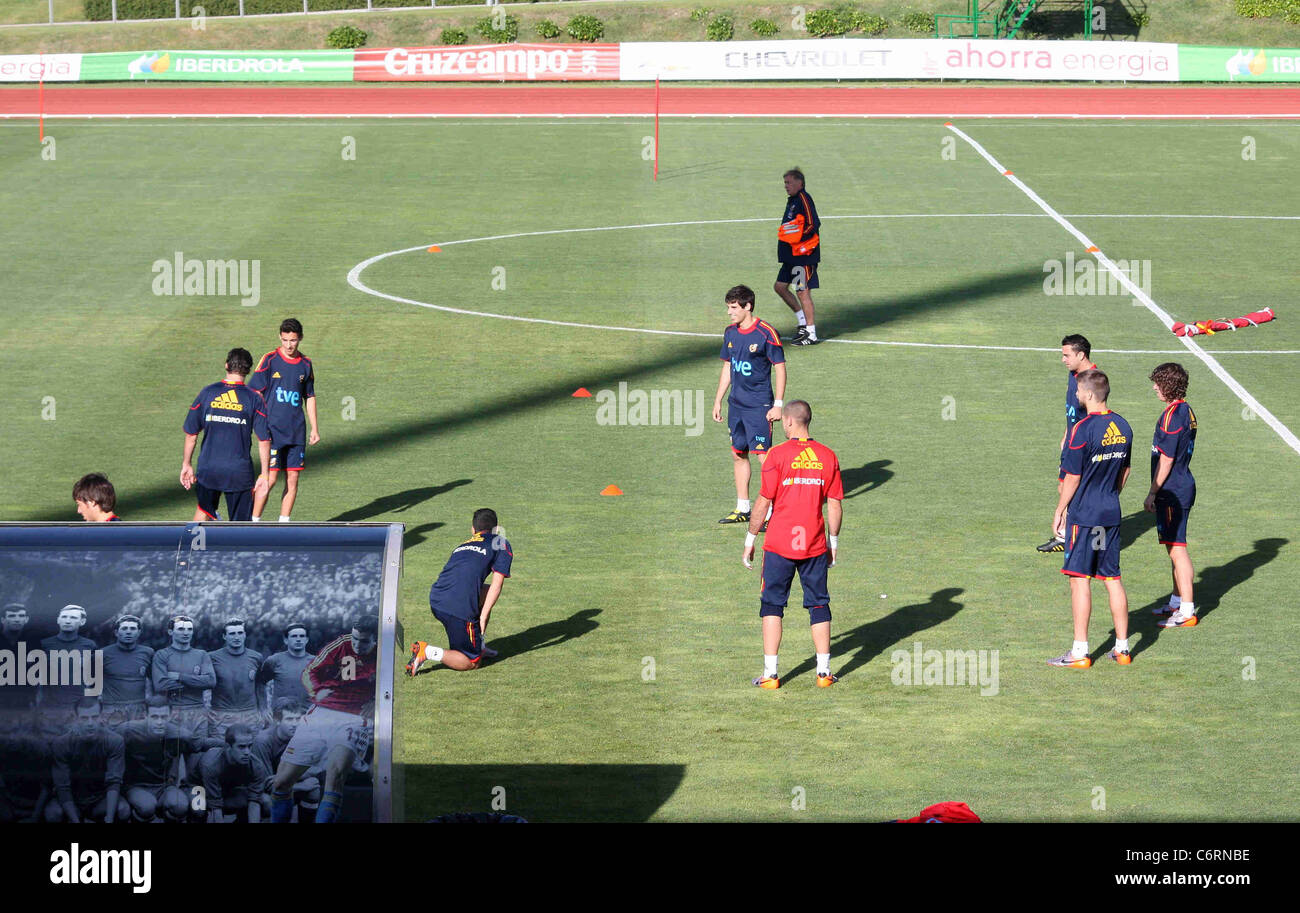 The Spanish football team meet the press at their training ground in ...