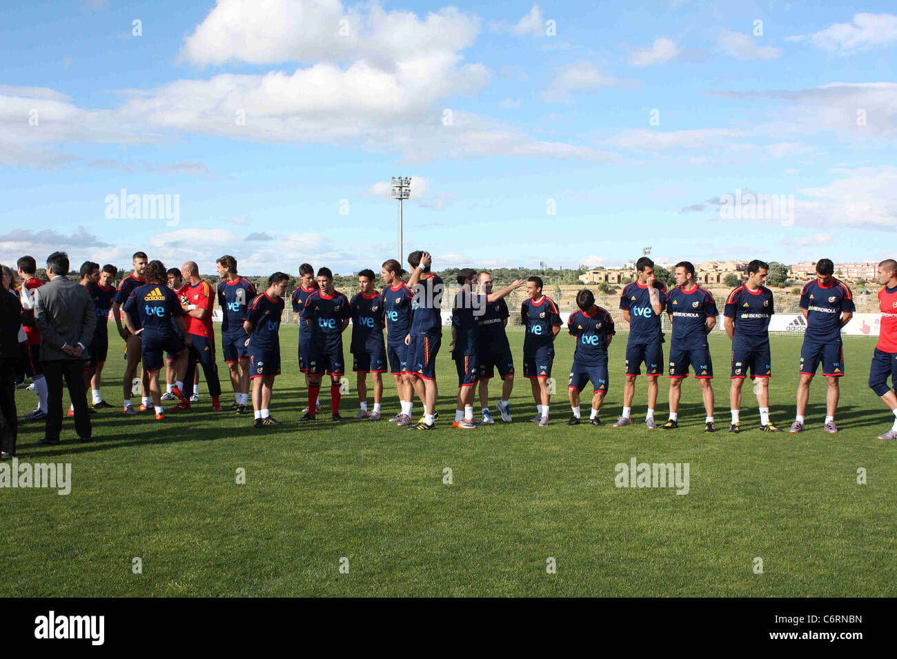 The Spanish football team meet the press at their training ground in ...
