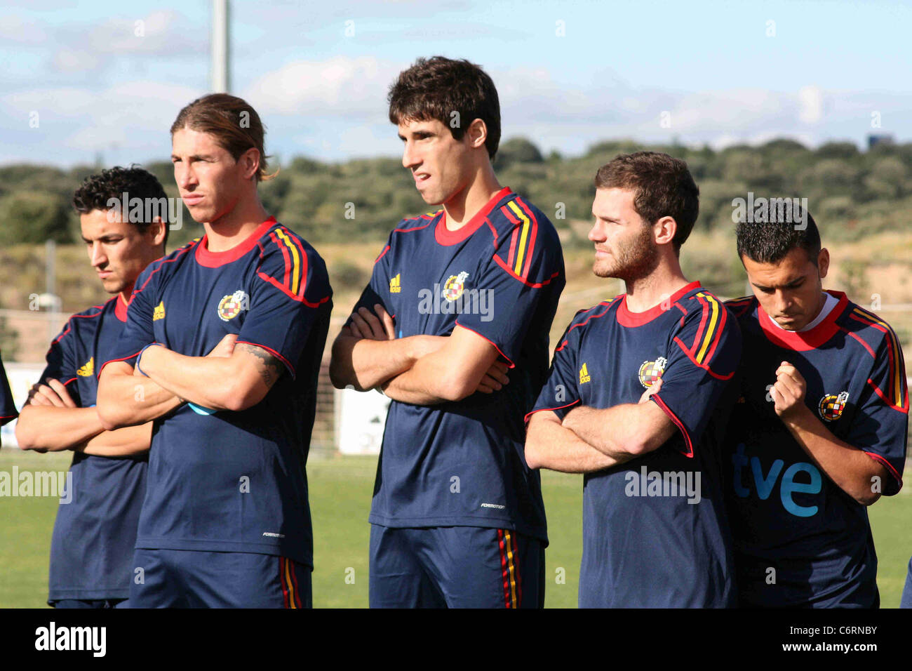 The Spanish football team meet the press at their training ground in ...