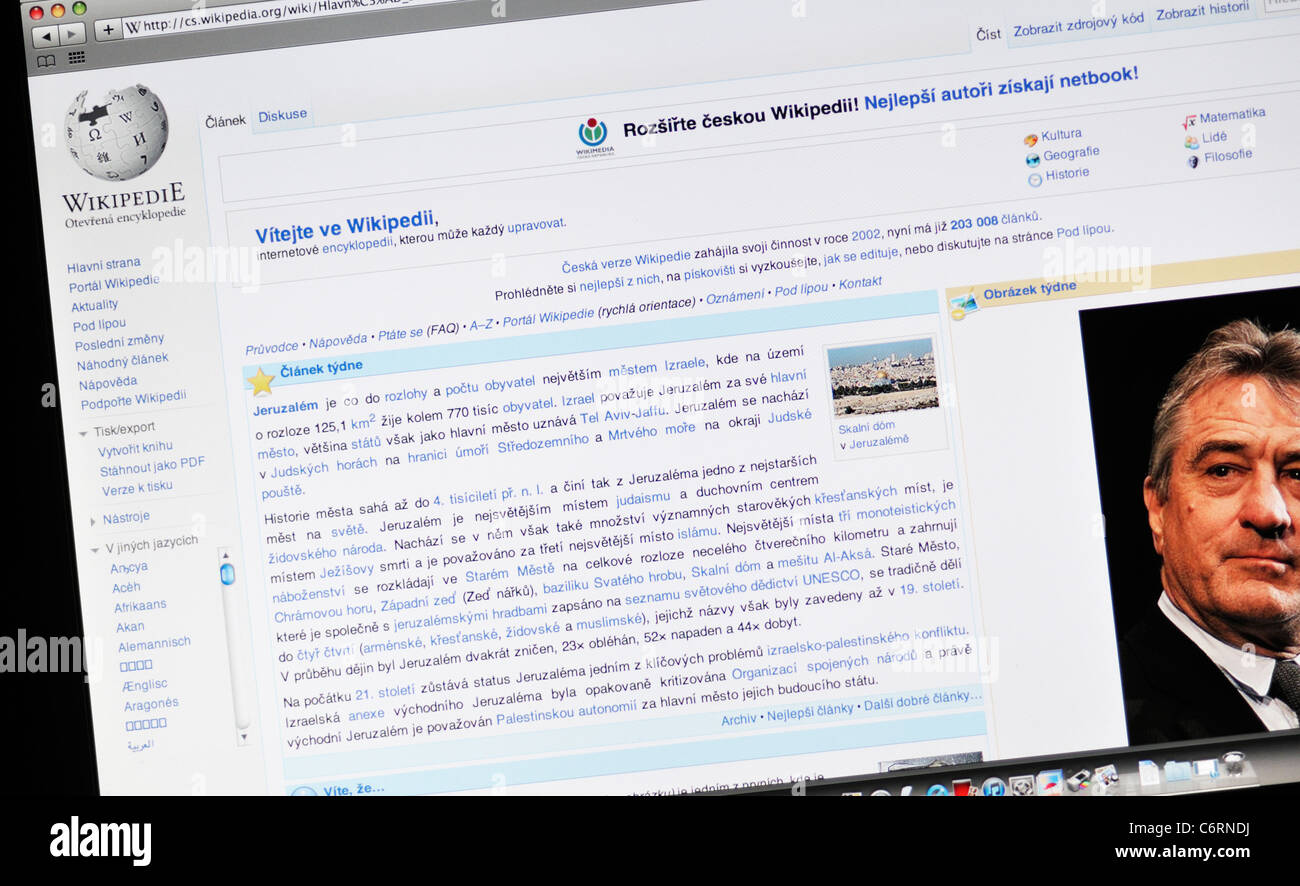 Wikipedia website - Czech Stock Photo - Alamy