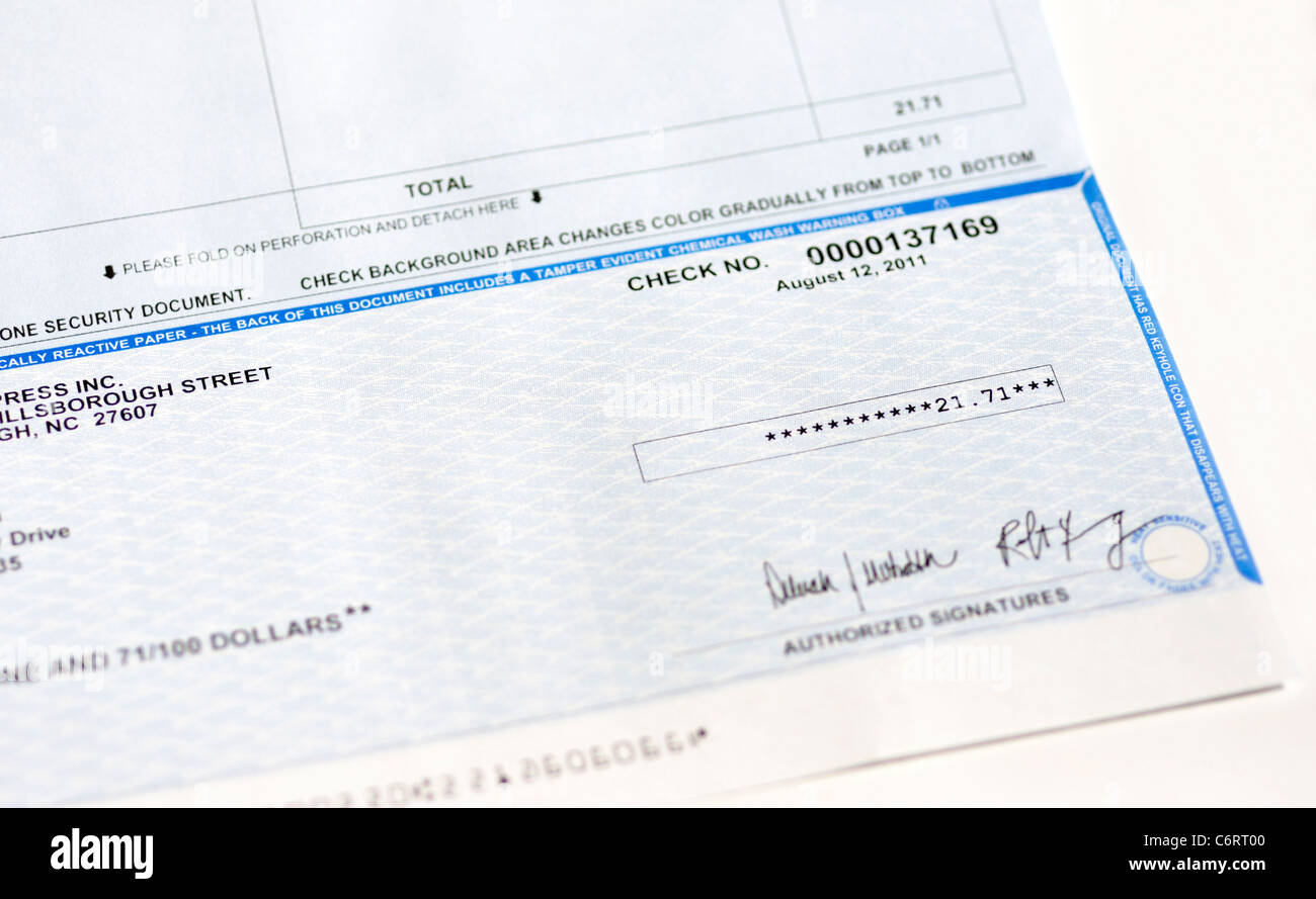 Check cheque checque payment closeup close up hi-res stock photography ...
