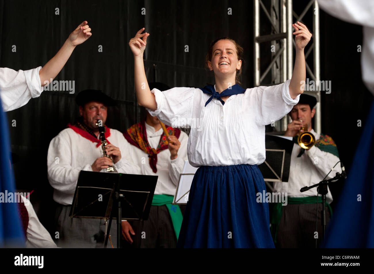 Ortzadar Basque folk dancers at The National Eisteddfod of Wales ...