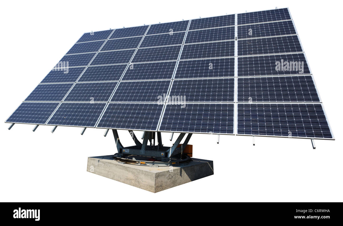 Solar energy plant isolated on white background with clipping path ...