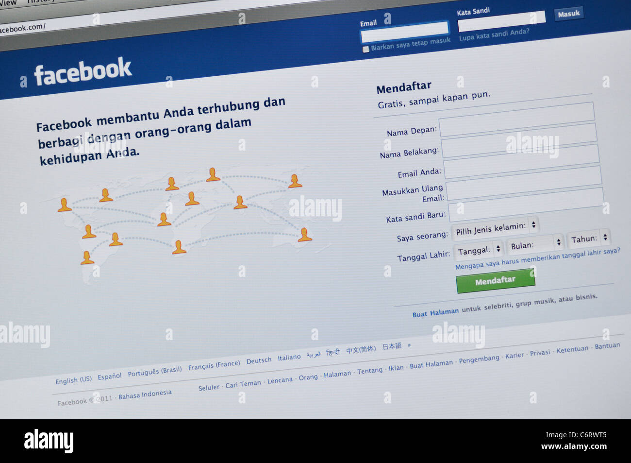 Facebook website - Indonesian Stock Photo - Alamy