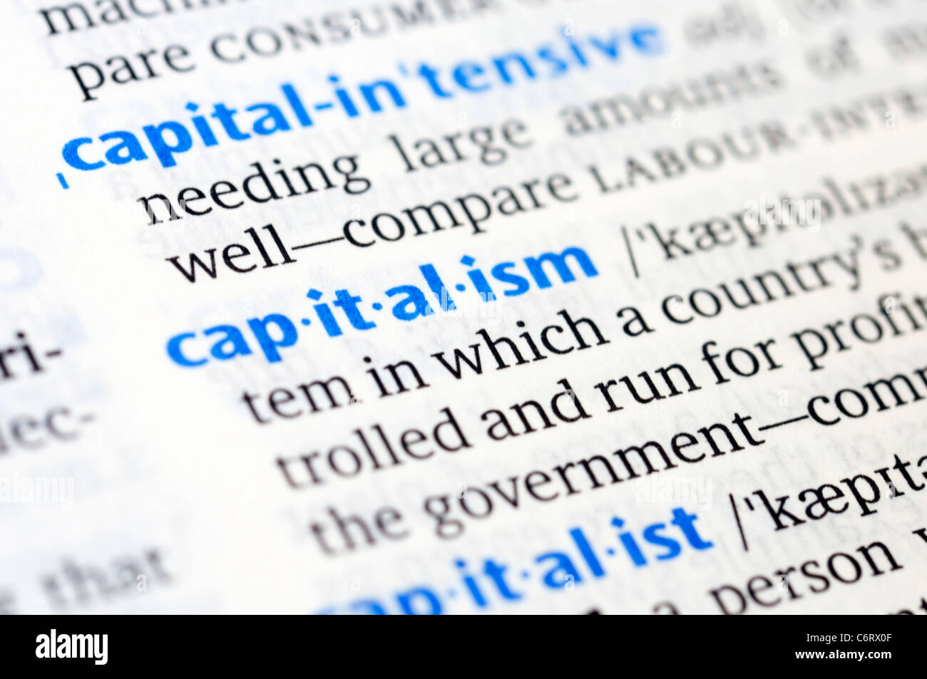 CAPITALISM word closeup in dictionary Stock Photo - Alamy