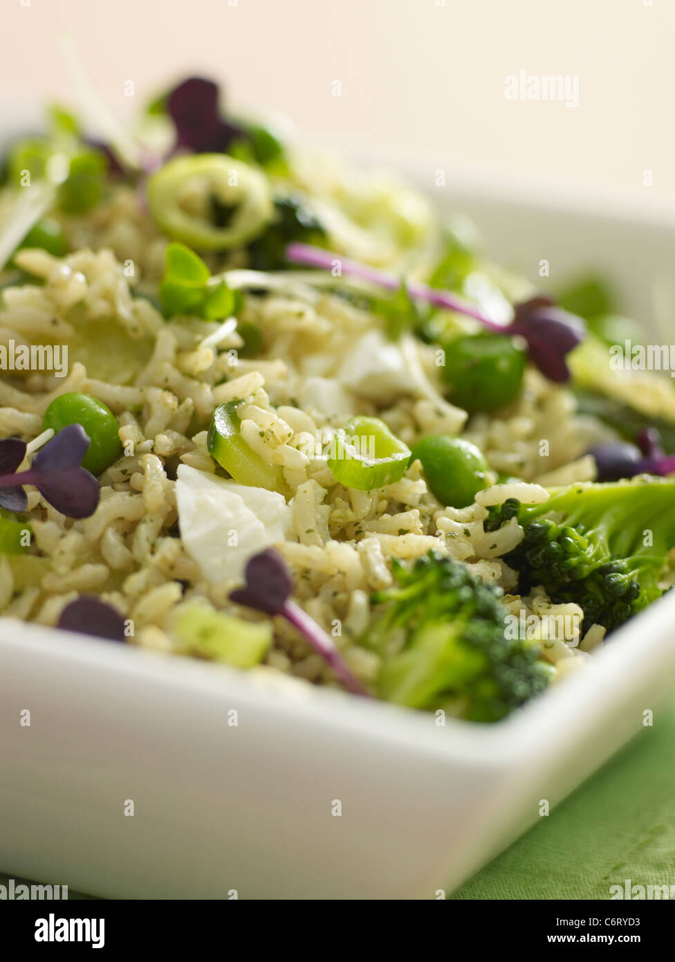 feta and broccoli rice salad Stock Photo - Alamy