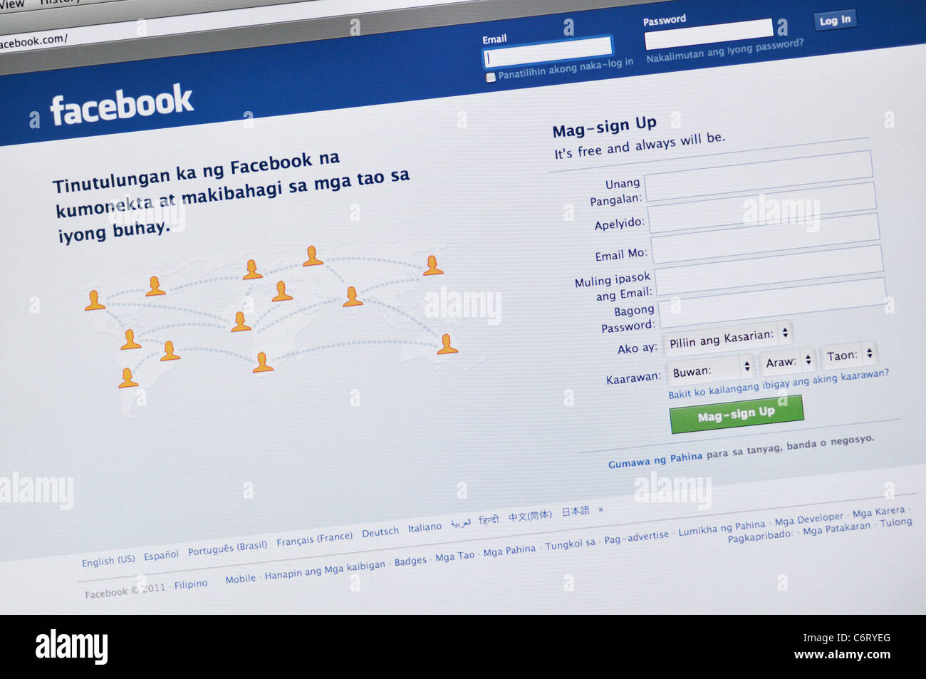 Facebook website - Filipino Stock Photo - Alamy